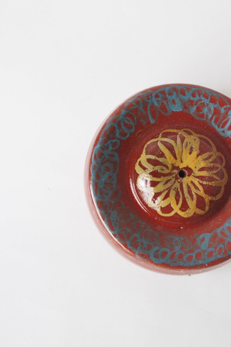 Red Gerbera Incense Holder – Margaret Yap Pottery Studio